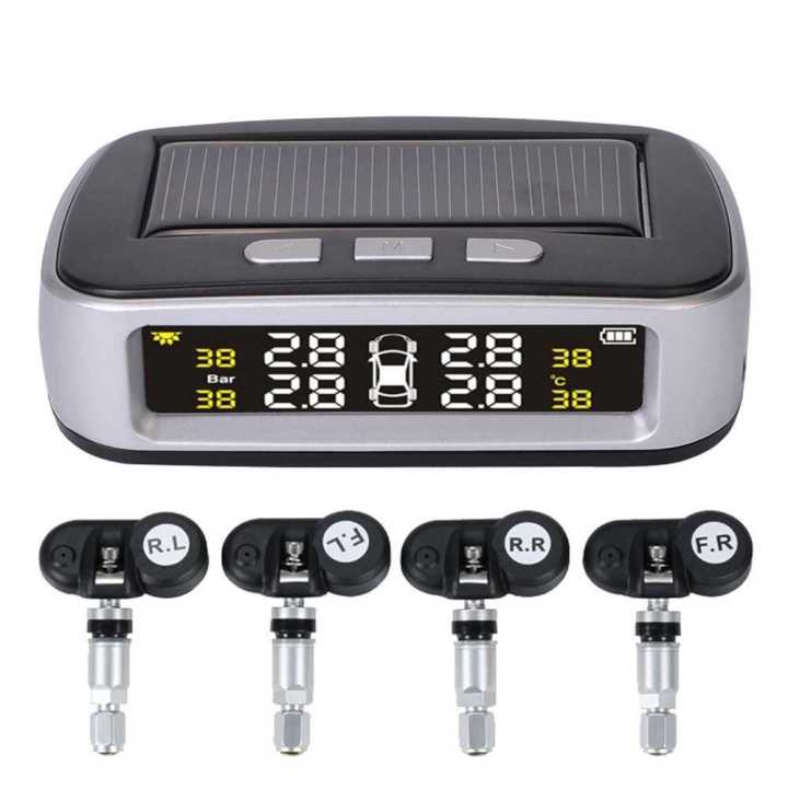 Car Tpms Tire Pressure Digital Solar Energy Monitoring System Auto