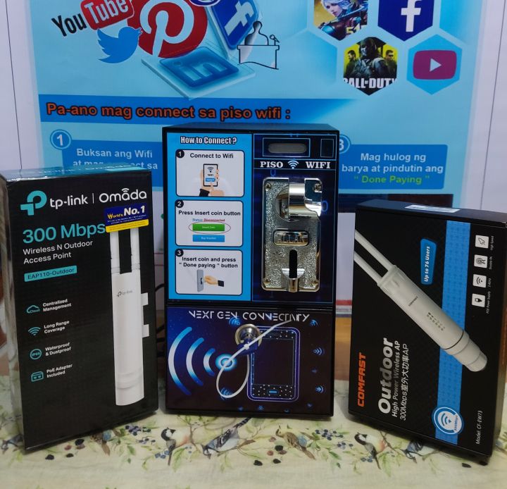 Piso WiFi Vending Machine. Metal Case. With TP Link eap 110 and Comfast ...