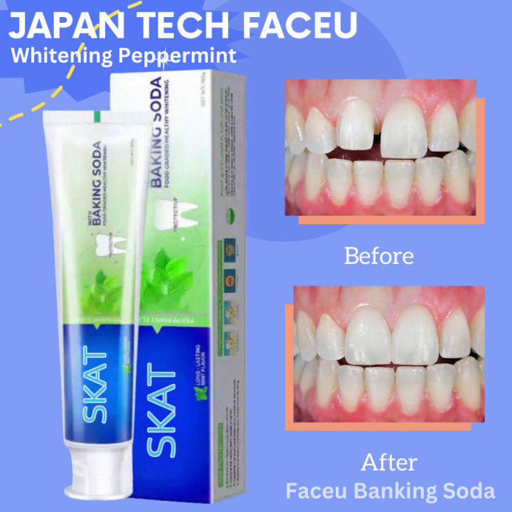 (GL) SKAT Baking Soda Toothpaste Peppermint flavor long lasting mint ...