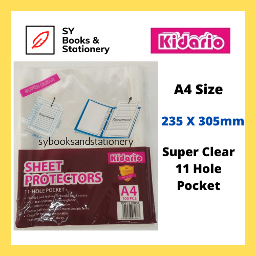 Kidario A4 Sheet Protector 0.5mm (100pcs/ pkt) | Lazada