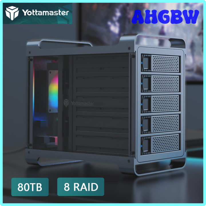 AHGBW Yottamaster Multi 4/5 Bay RAID External Hard Drive Enclosure 2.5 ...