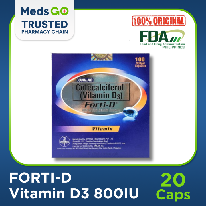 FORTI-D Colecalciferol Vitamin D3 800 IU - 20 Caps | Lazada PH