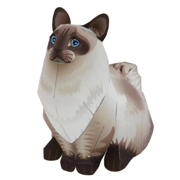 Ragdoll Cat Origami Art FoldingCute 3D Paper Model Papercraft Animal ...