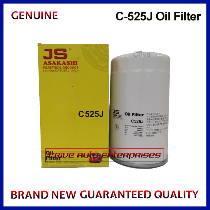 ORIGINAL JS C-525J Oil Filter for Isuzu Forward [6HE1, 6HH1, 6HK1, 6HL1 ...