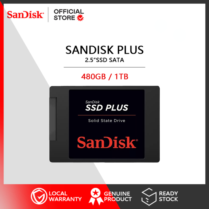 SanDisk SSD PLUS 2.5" 480GB 1TB SATA III Internal Solid State Drive (SSD) SDSSDA-480G-1TB-G26 ...