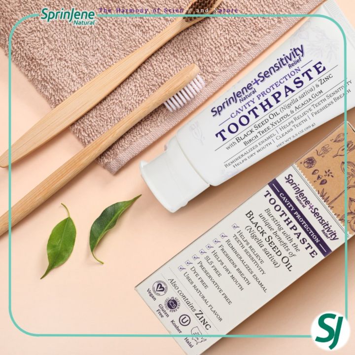 SprinJene Natural® Sensitivity Relief Toothpaste With Cavity Protection ...