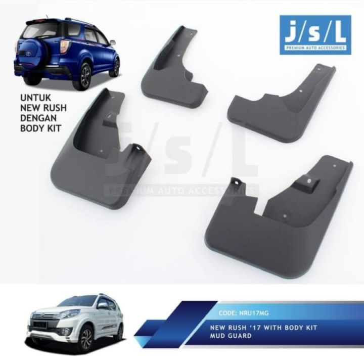 JSL Mudguard / Karpet Penahan Lumpur New Rush Terios Body Kit 2015-2017 ...