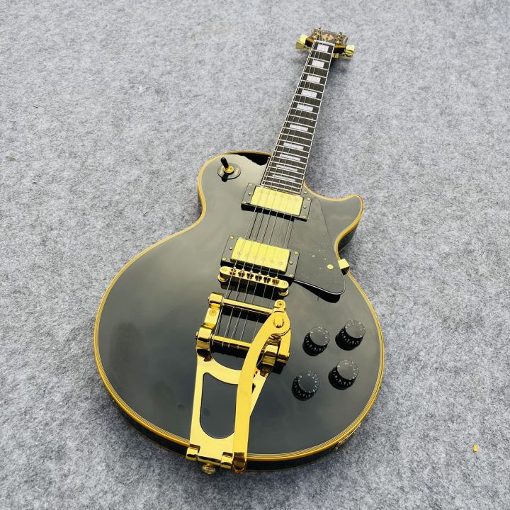Custom Gibson Les Paul Black Electric Guitar Bigsby B700 Tremolo Vibrato Bridge Professional ...