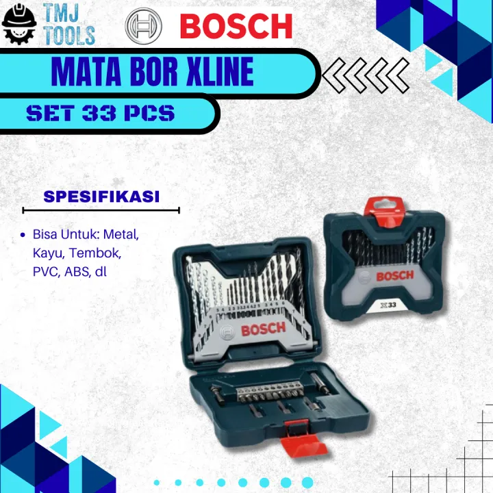 Mata Bor Obeng X-LINE SET 33 Pcs BOSCH Lengkap Bor Kayu Besi Metal ...