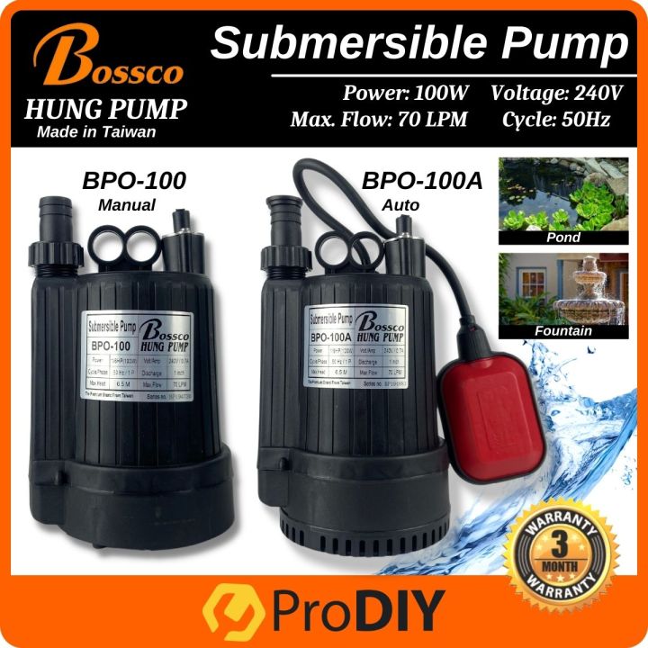 BOSSCO Submersible Pump Original Taiwan Manual Automatic Water Pump ...