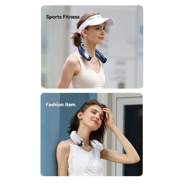 Portable Neck USB Neck Fan 2400mAh Bladeless Cooling Neck Fan 5th Gear ...
