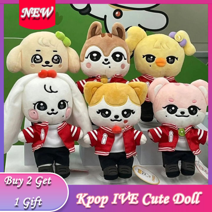Kpop Ive Cherry Minive Plush Doll For Women Girl Fans Cute Cartoon Jang Won Young Stuffed Toys