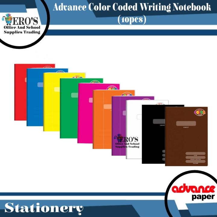 ASSORTED BRAND COLOR CODED WRITING NOTEBOOK - 80 leaves (10 pcs ...
