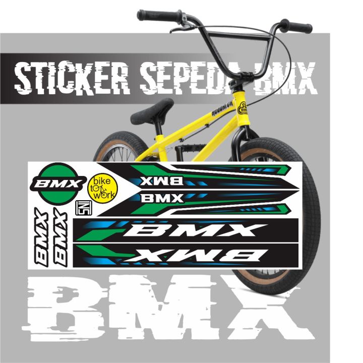 STICKER SEPEDA BMX 02 VARIASI HITAM LIS HIJAU 03 | Lazada Indonesia