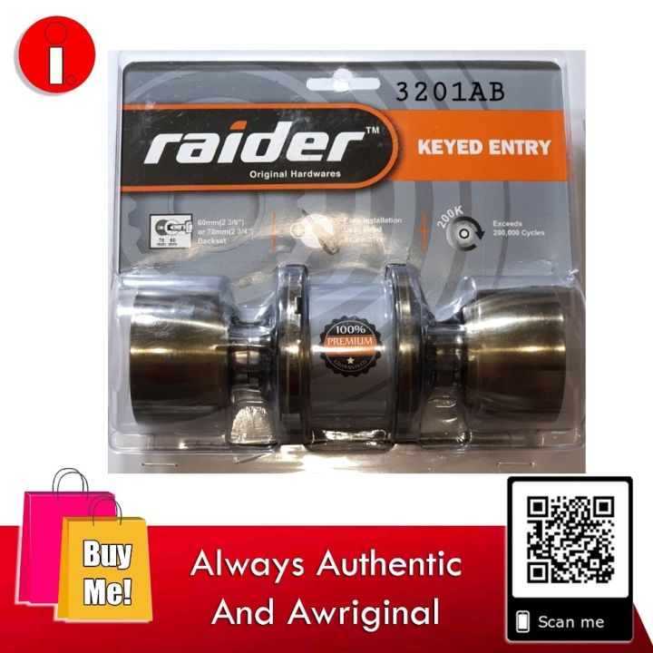 RAIDER Cylindrical Stainless Steel Door Knobs Locks | Lazada PH