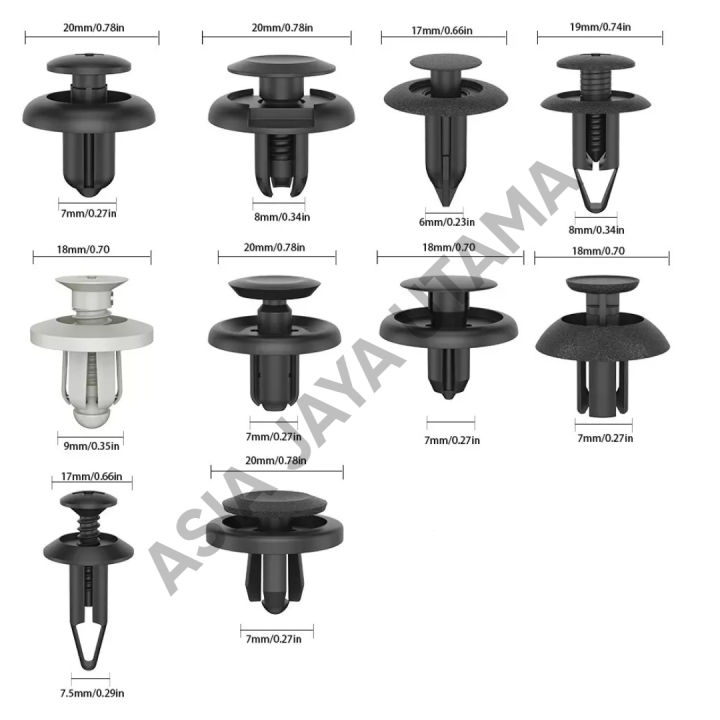 YUKIDO Baut Rivet Set [415 PCS] Auto Fastener Clip Mixed Car Body Push ...