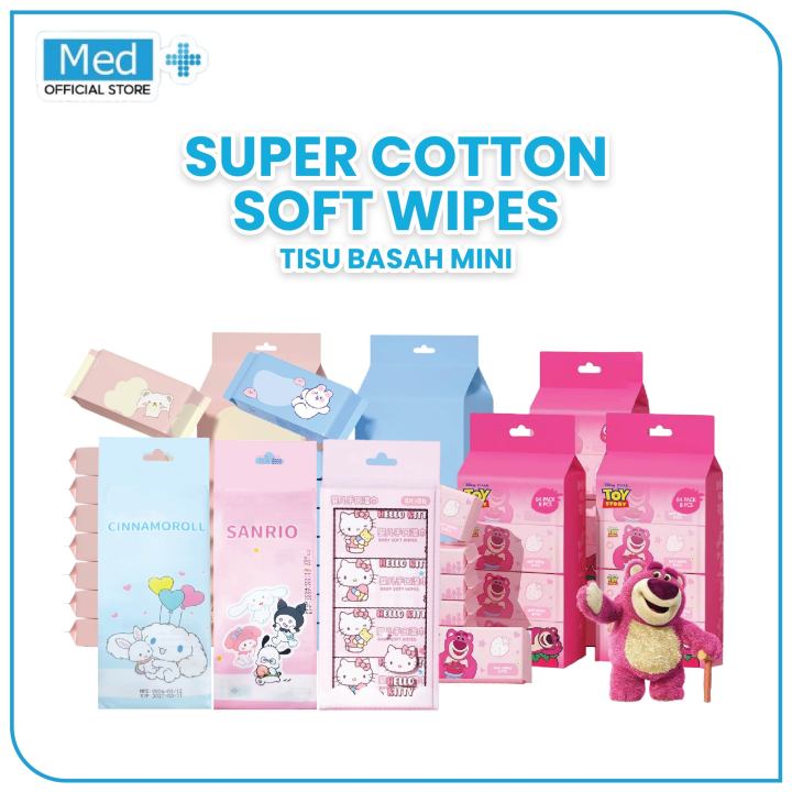 Med+ Tissue Basah Mini / Tissue Karakter 1 Pcs isi 8 Lembar | Lazada ...