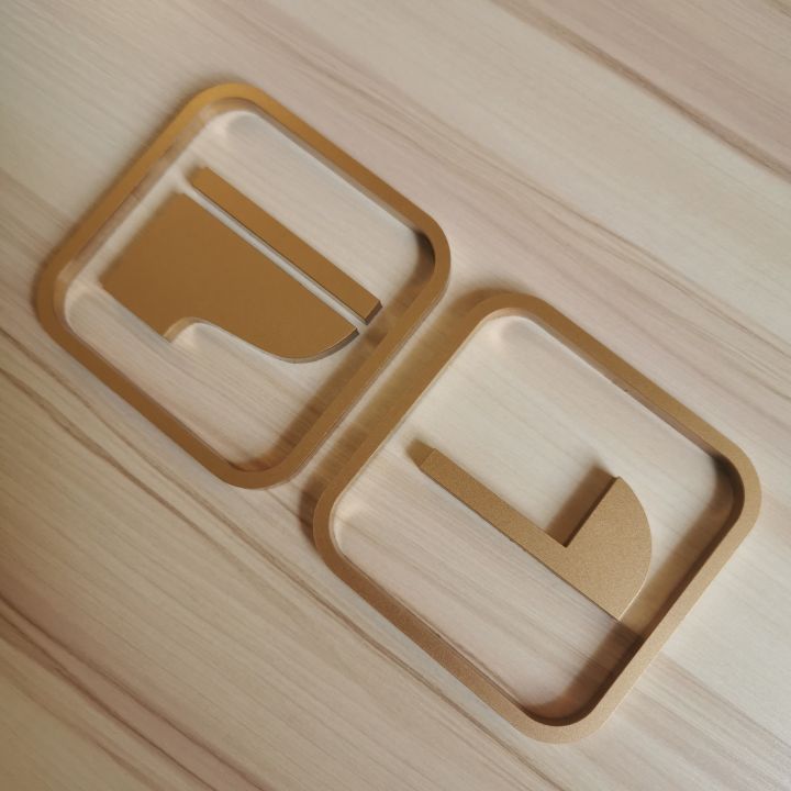 Three-dimensional paint squatting signs for men's and women's toilets ...