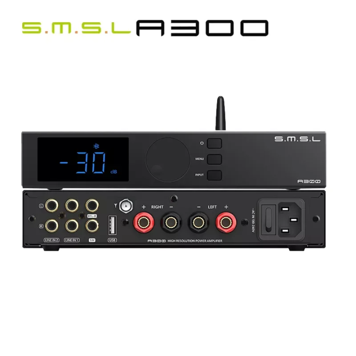 SMSL A300 Power Amplifier BTL Mode Bluetooth5.0 Remote Control Digital ...