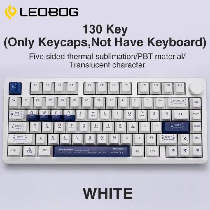 LEOBOG PBT Keycap Side engraved translucent characters 130 Keys Keycaps ...