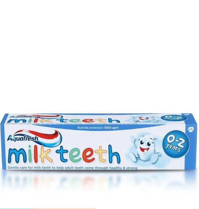 Aquafresh Milk Teeth Kids' Toothpaste 0-2 Years Old 50ml (Pack of 6 ...