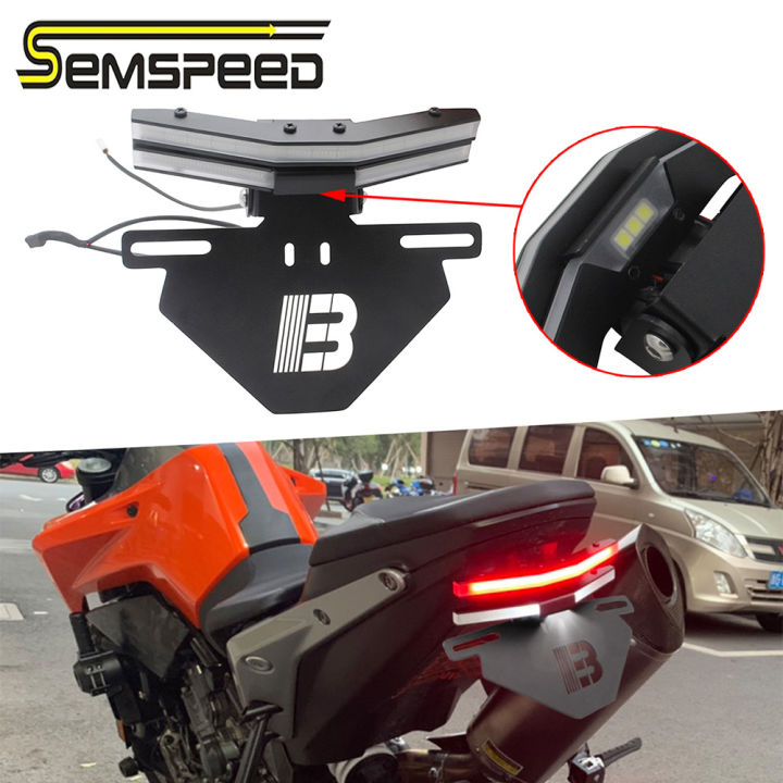 SEMSPEED Motorcycle Rear License Plate Fender Tail Tidy Bracket Turn ...