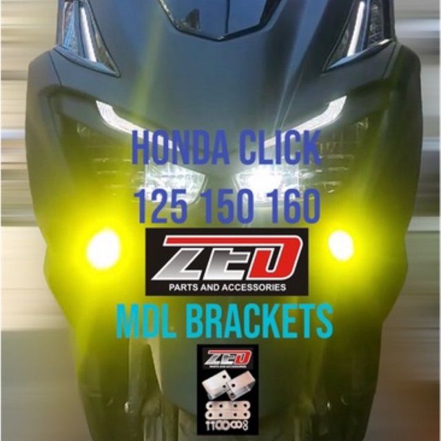 ZED Mini Driving Light LED Bracket Honda Click 125 150 160 Stainless ...