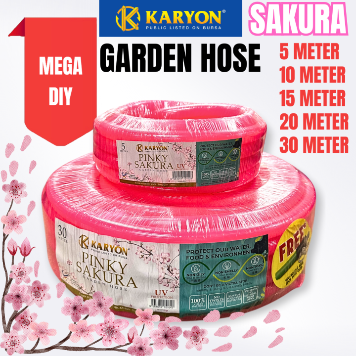 SAKURA PINK Garden Hose 2.5MM Thickness / Paip Getah Pink Hos Getah ...