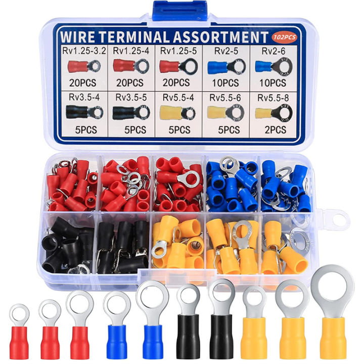 102/280/1200Pcs Assorted Spade Terminals Insulated Cable Connector Electrical Wire Crimp Butt ...