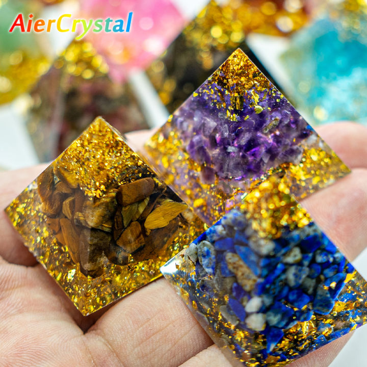 Aiercrystal 3cm Resin Pyramid Natural Crystal 12 colors high-quality ...