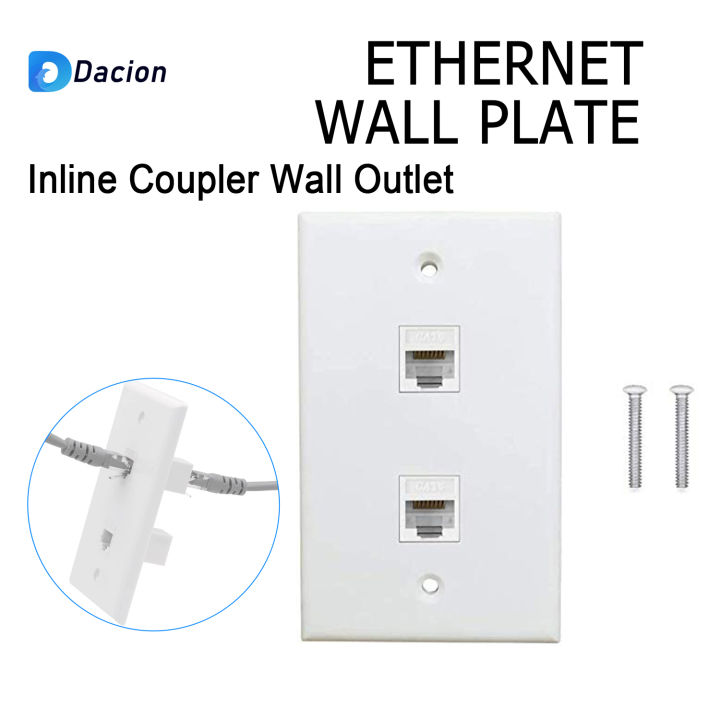 2 Port Ethernet Wall Plate, Cat6 Female to Female Wall Jack RJ45 ...