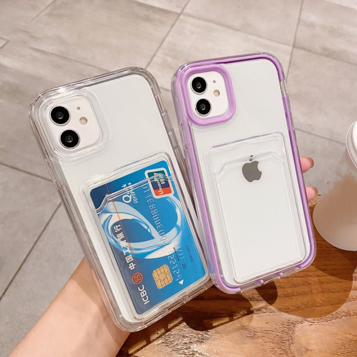 CrashStar 3 In 1 Transparent Shockproof Phone Case With Card Slot Bag ...