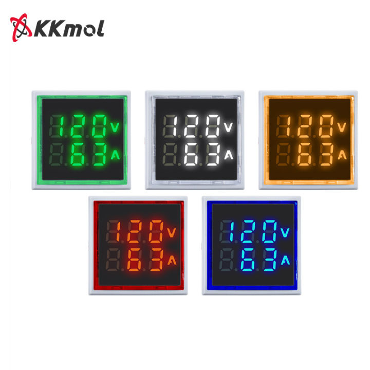 KKmol Digital LED Dual Display AC 60-500V 0-100A Square LED Digital Voltmeter Ammeter Voltage ...