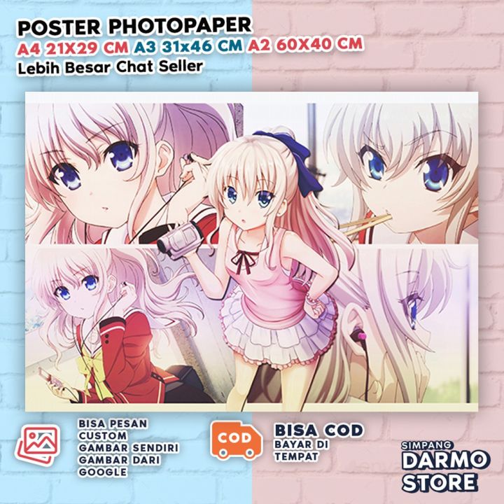 Poster Charlotte Hisan Dinding Anime Wibu Nao Tomori Yuu Shunsuke Ayumi ...