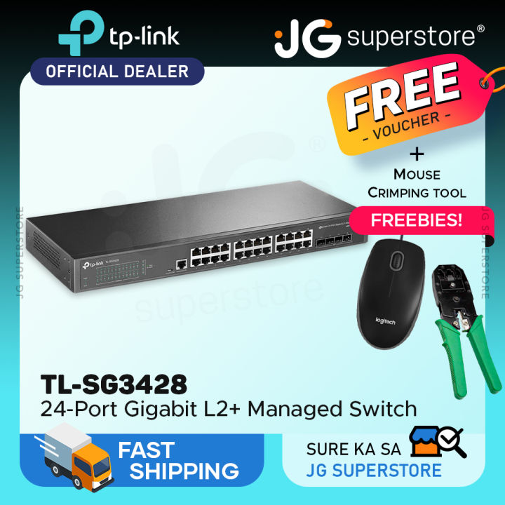 TP-Link TL-SG3428 24-Port Gigabit L2+ Managed Switch with 4 SFP Slots ...