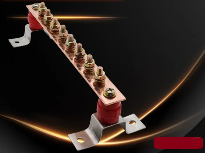 3x30 Red Copper Grounding Busbar Grounding Copper Bar Grounding Busbar ...