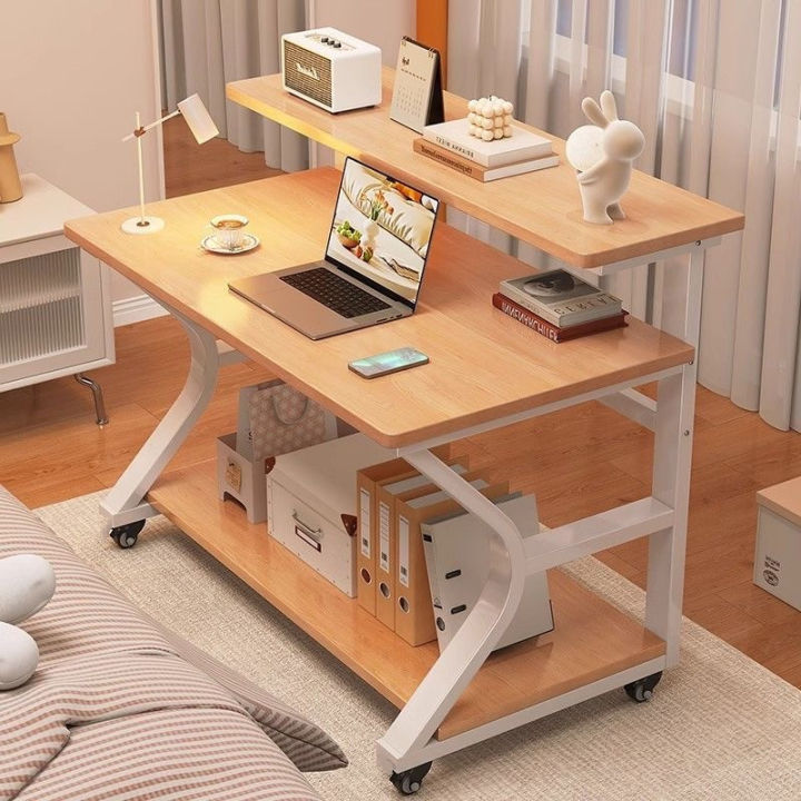 Multifunctional Laptop Table, Movable Computer Study Desk with Wheels ...