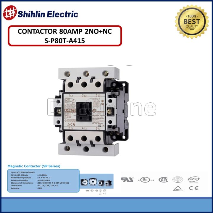 Shihlin Magnetic Contactor 80A ~ 2NO+2NC ~ AC240/110/415 | Lazada