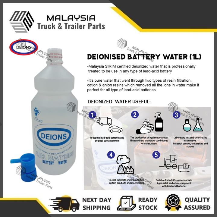 Deions Deionised Battery Water / Air Bateri 100% Pure & Clean Water for ...