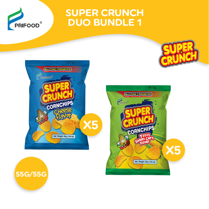 Super Crunch Duo Bundle 1 - 5 Cheese 55g & 5 Sweetcorn 55g | Lazada PH
