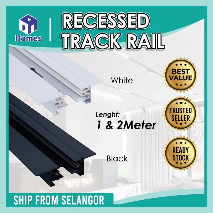 Recessed Lighting Track, LED Track Light Rail System 1meter 2meter ...