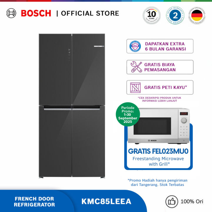 Bosch KMC85LEEA French Door Bottom Mount Refrigerator, Glass door, 189. ...