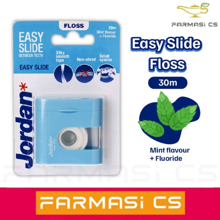 Jordan Easy Slide Floss 30m ( mint flavour + fluoride ) [Flossing teeth ...