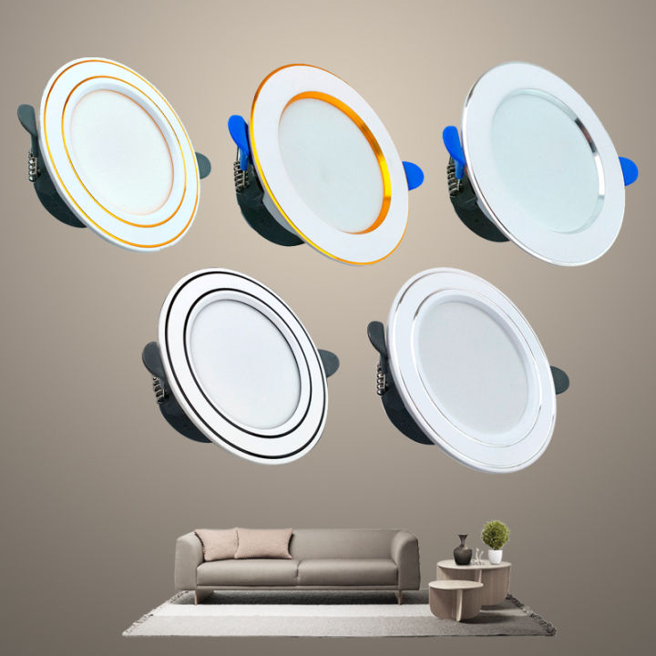 Led Spotlight Tricolor Recessed Downlight Pin Light Ceiling Light Panel ...