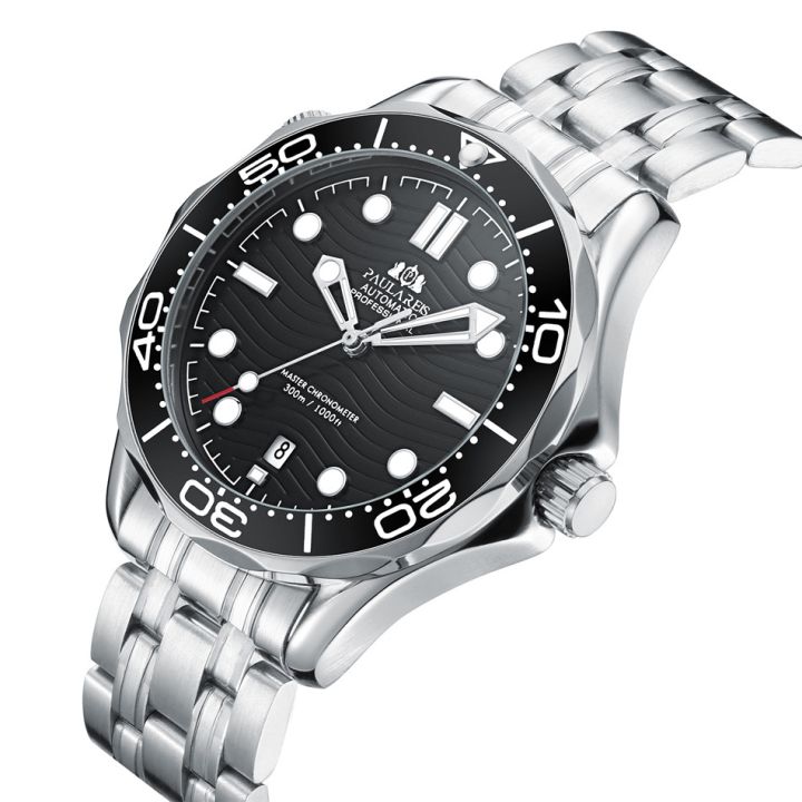 PAULAREIS automatic mechanical luminous steel belt gold men's watch ...