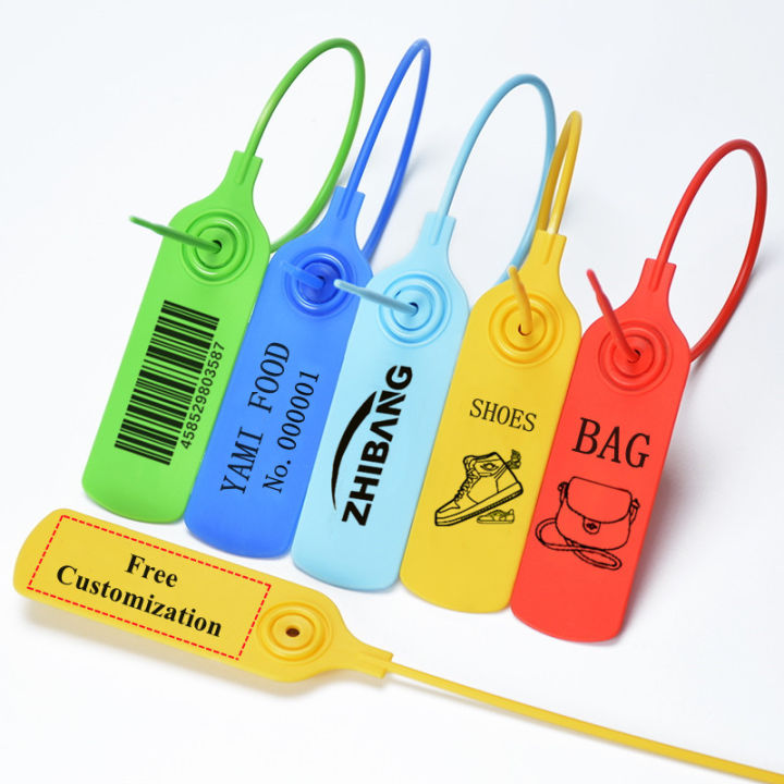 50/100PCS Free Customized Hang Tags Plastic Security Seals Pull Tite ...