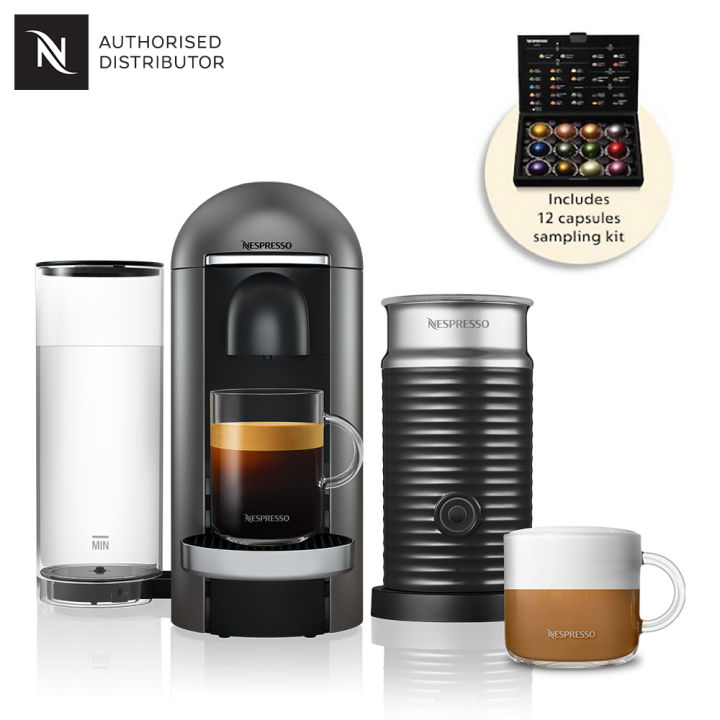 Nespresso VertuoPlus Premium Coffee Machine with Aeroccino Bundle ...