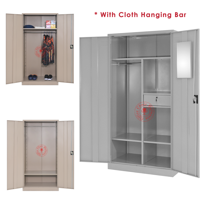 Steel Full Height Wardrobe with Swinging Door / Home & Office Cabinet ...