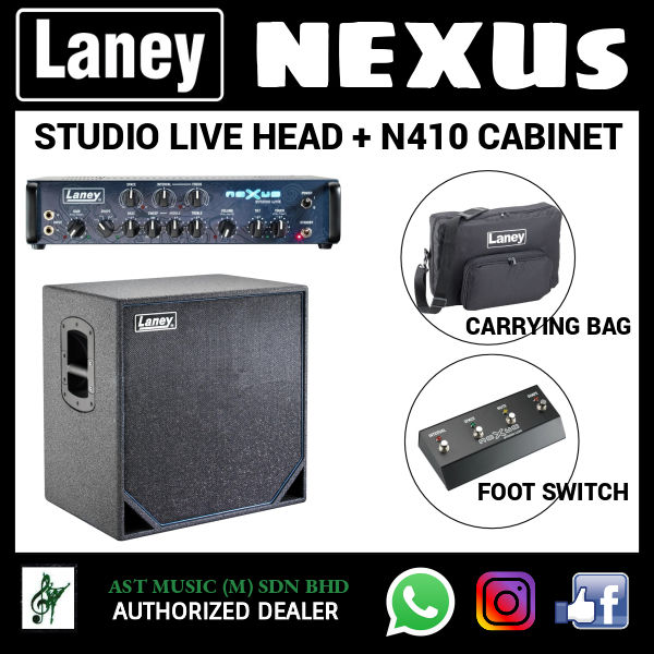 Laney Nexus Studio Live 1000 Watt Bass Amp Head with LANEY NEXUS N410 4 x 10" BASS CABINET | Lazada