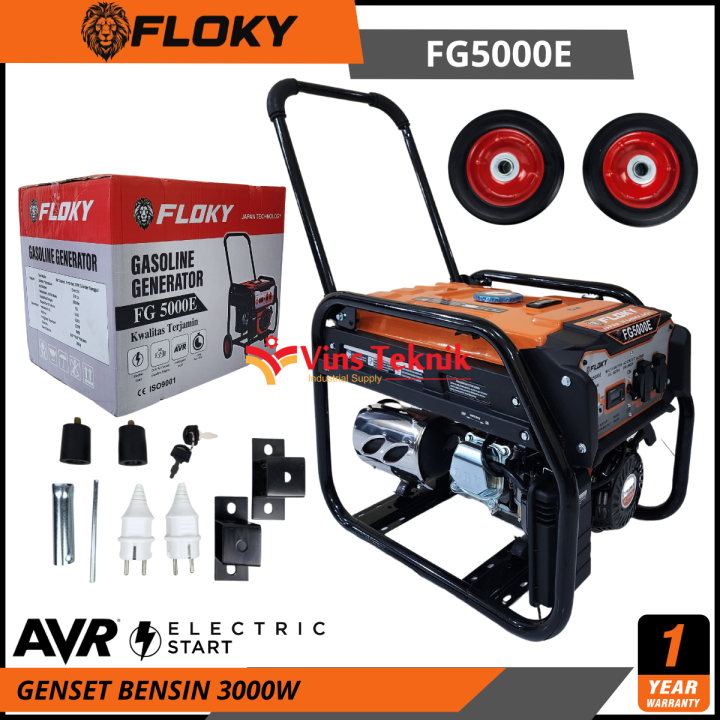 Mesin Genset Gensin 3000watt Generator Set FLOXY FG5000E FG 5000 E ...